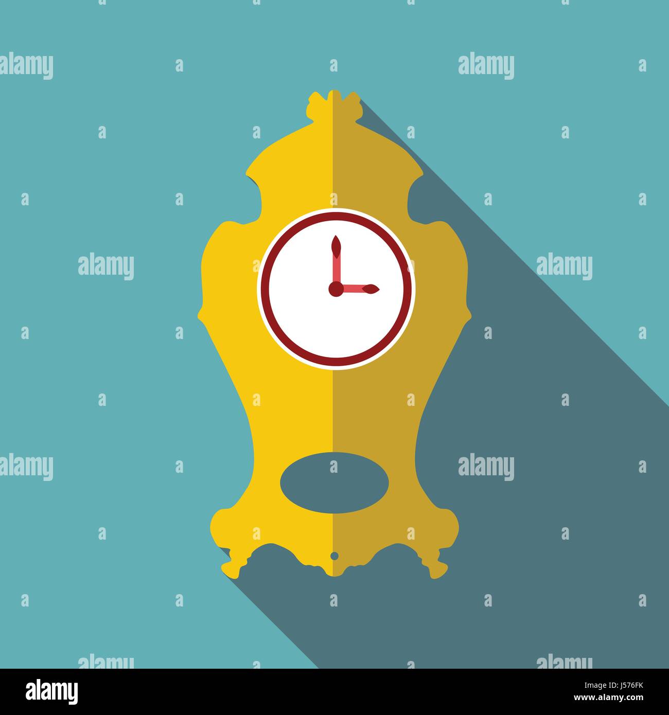 Wall clock icon, flat style Stock Vector Image & Art - Alamy