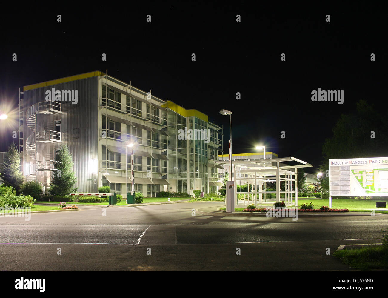 commerce and industry park at night Stock Photo - Alamy