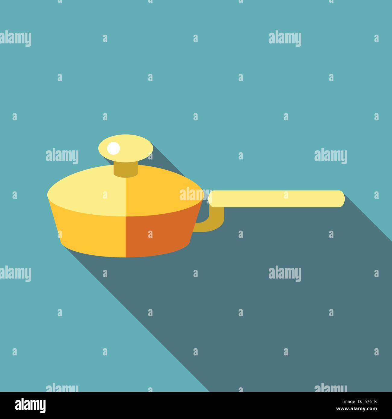 Kitchen Frying Pan Icon Flat Style Stock Vector Image And Art Alamy