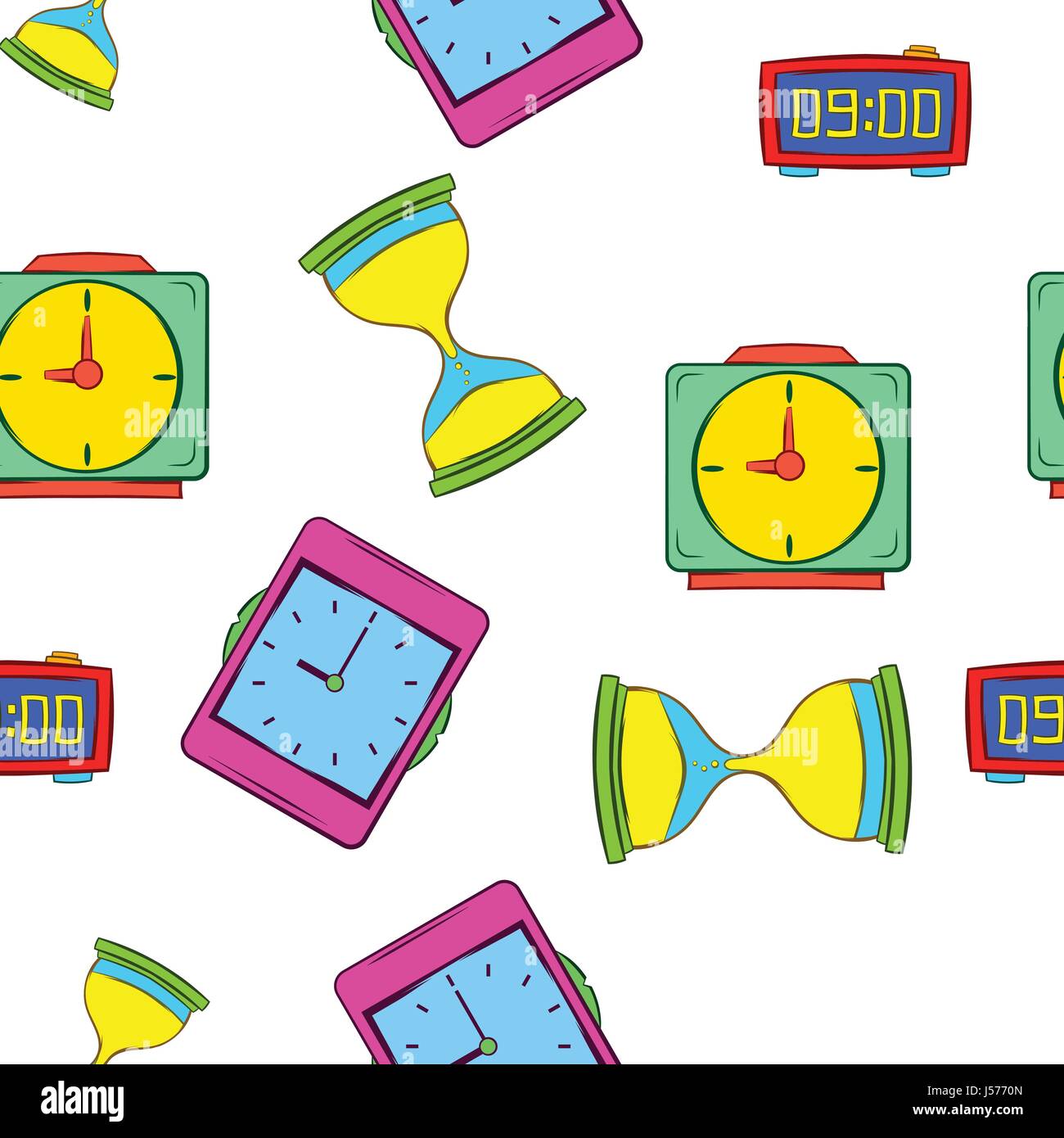 Watch pattern, cartoon style Stock Vector Image & Art - Alamy