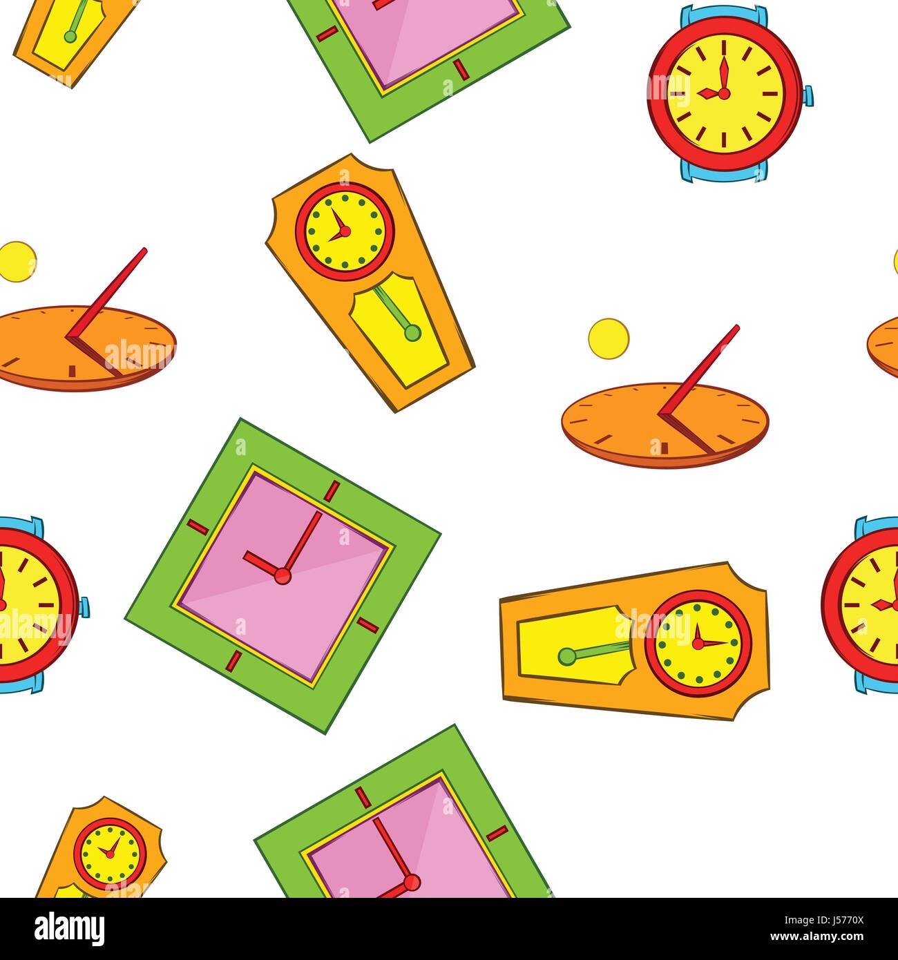 Clock pattern, cartoon style Stock Vector Image & Art - Alamy