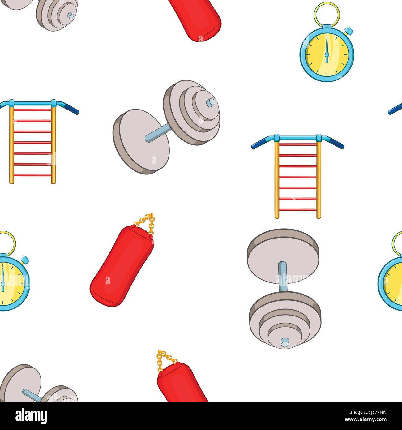 Gym pattern, cartoon style Stock Vector Image & Art - Alamy