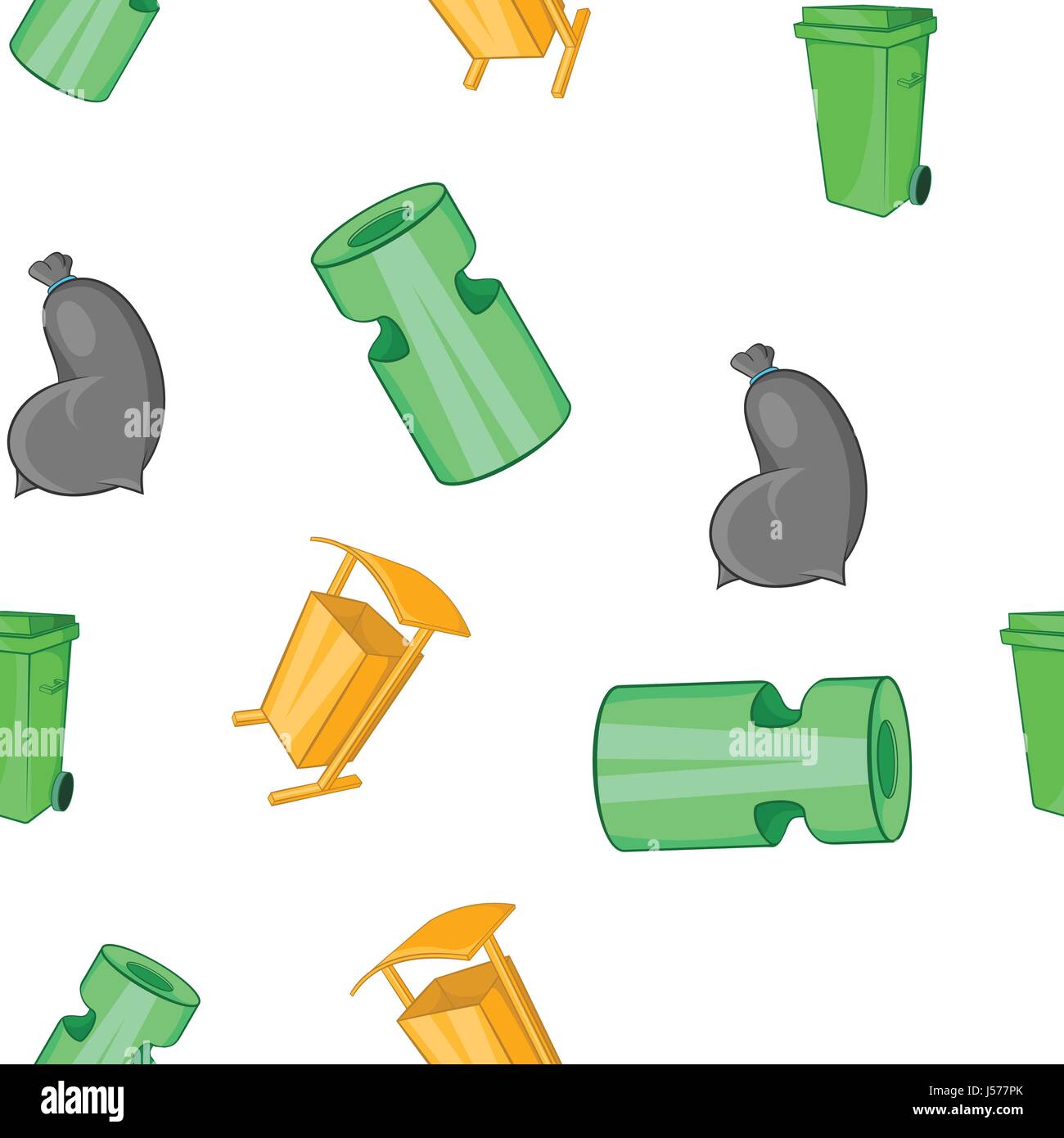 Trash pattern, cartoon style Stock Vector Image & Art - Alamy