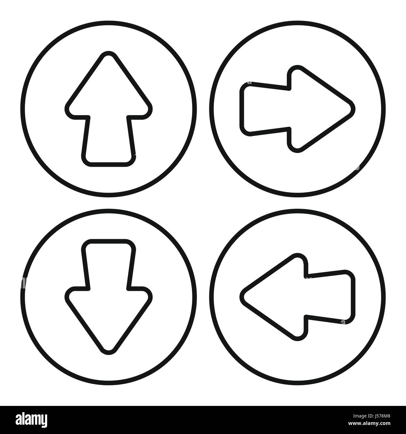 Arrow set icon, outline style Stock Vector Image & Art - Alamy