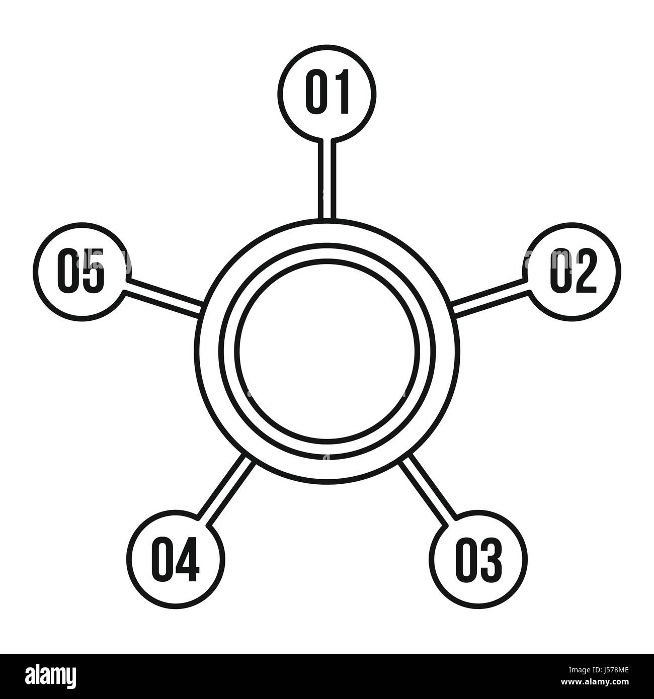 Circle chart with numbers icon, outline style Stock Vector Image & Art ...