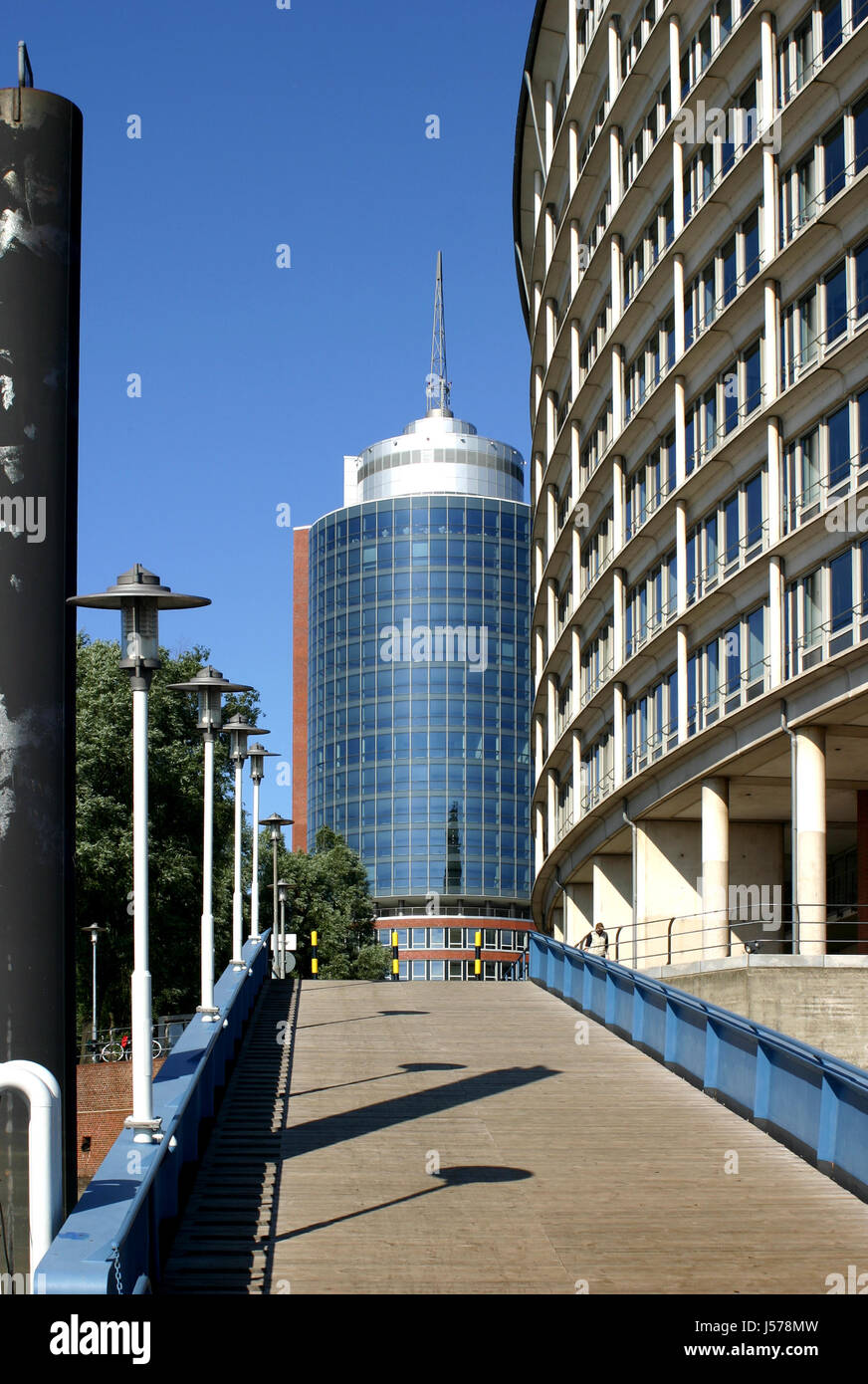 window porthole dormer window pane bridge columns office building ...