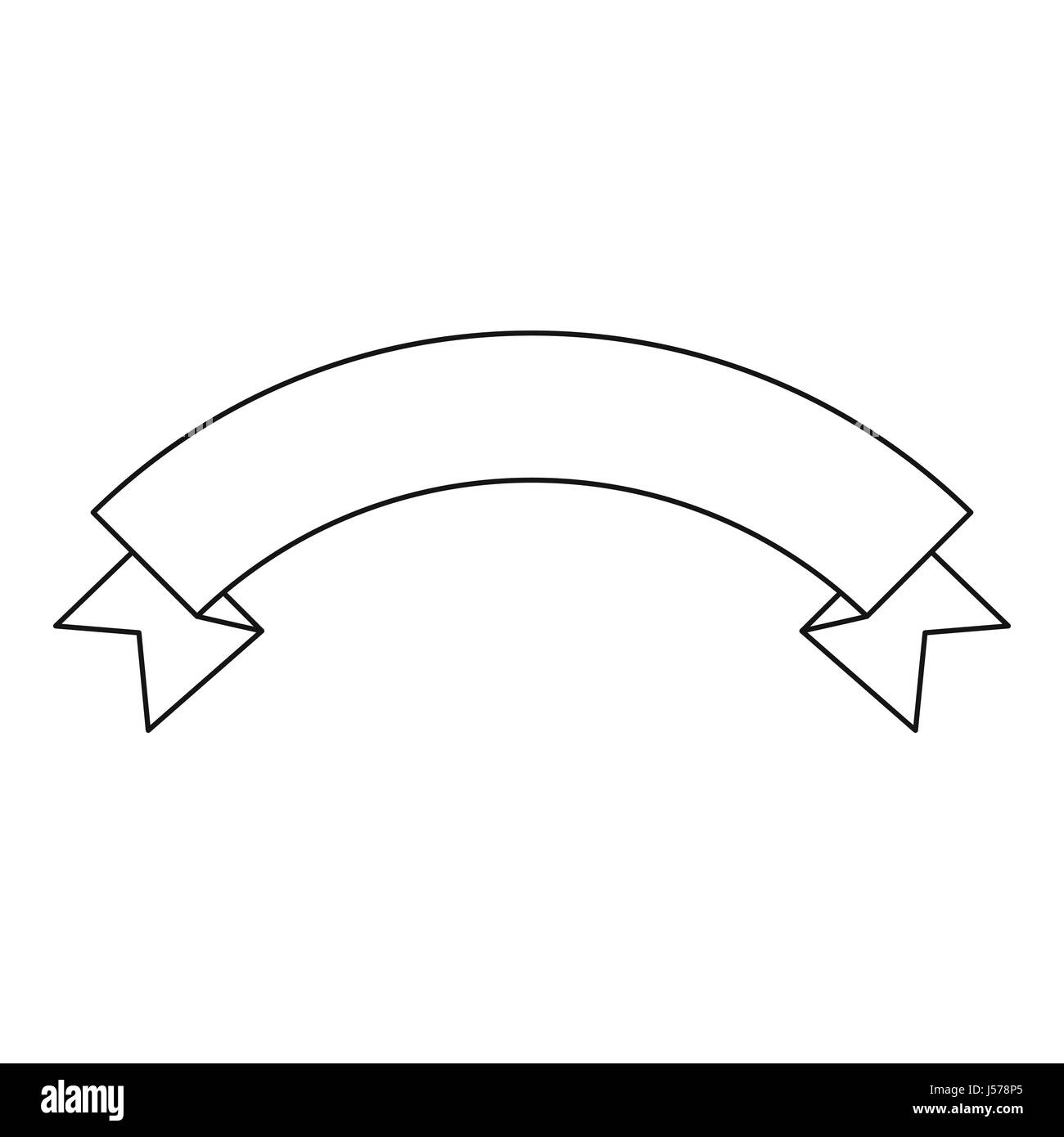 Ribbon banner icon, outline style Stock Vector Image & Art - Alamy