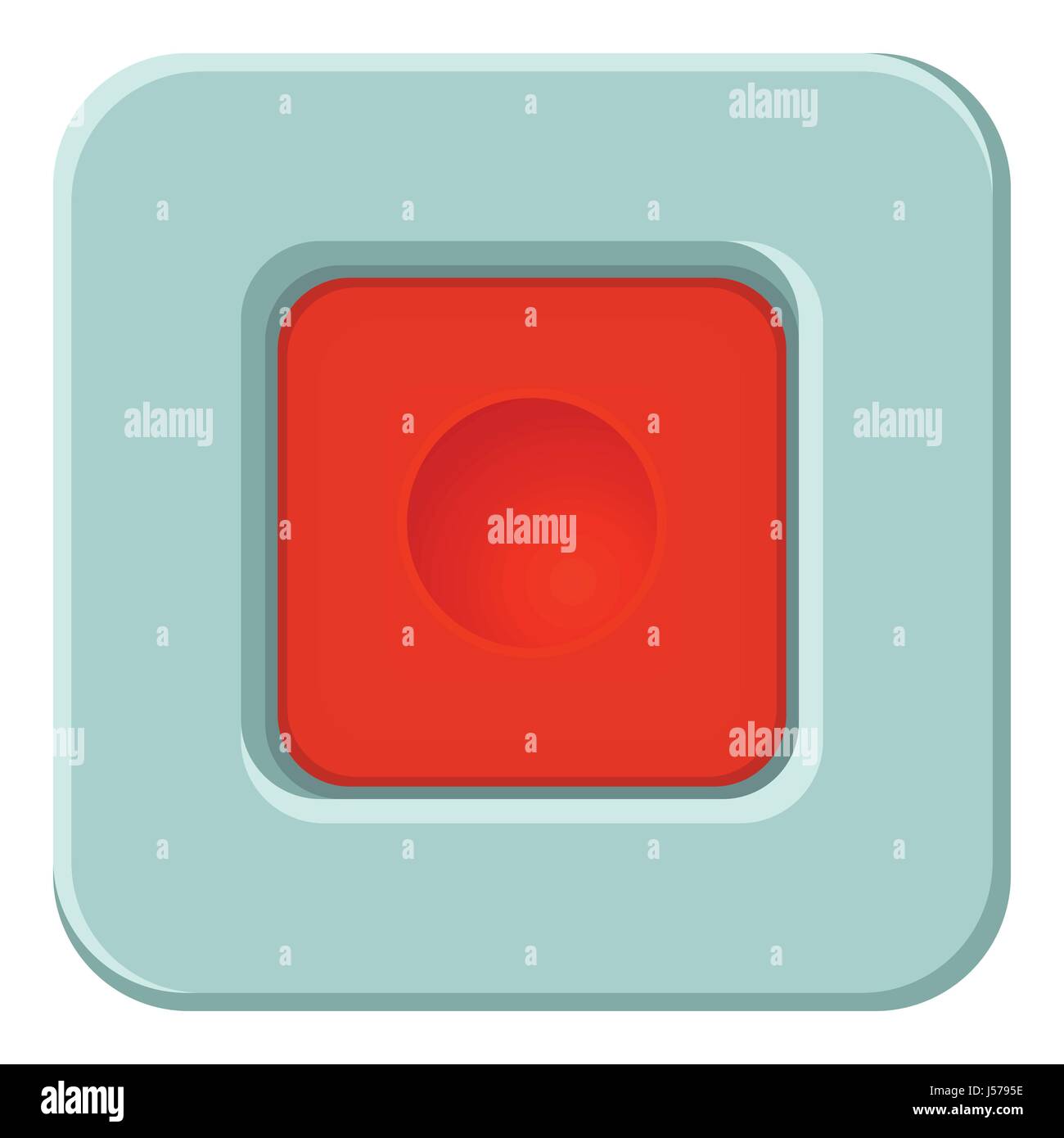 Red square button icon, cartoon style Stock Vector Image & Art - Alamy