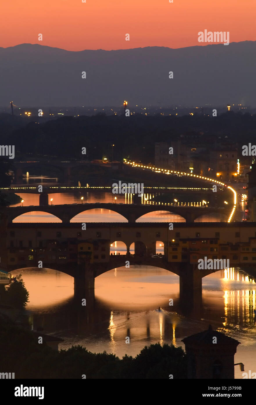 culture bridge lights sunset sightseeing tuscany bridges toscana ...