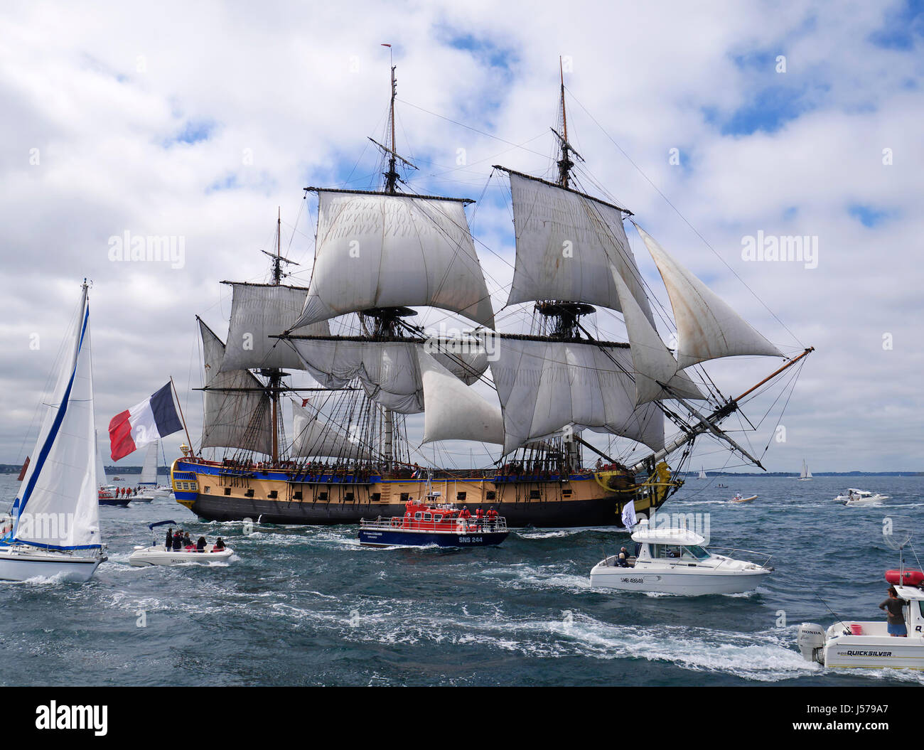 French historic ship : L’Hermione (frigate replica of the frigate La ...