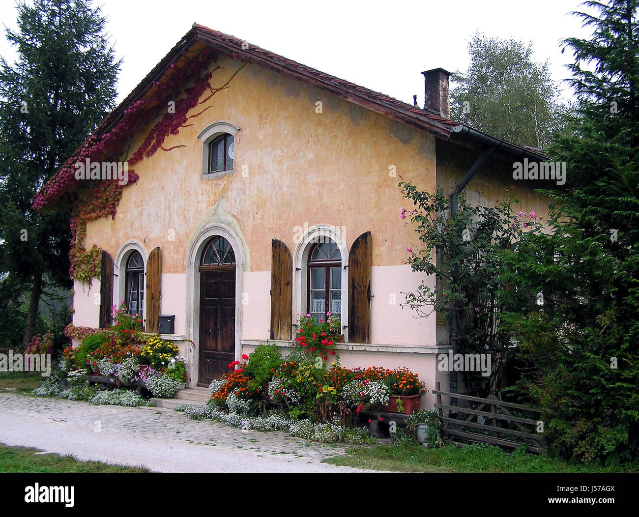 romantic ailing shutters shutter chimney drainpipe chimney-flue altes ...