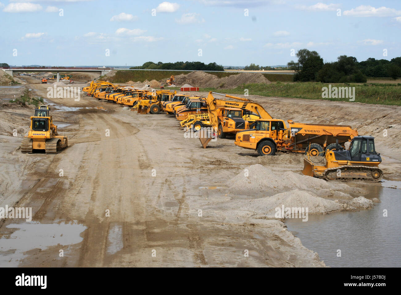 bridge dredger construction work transport vehicle break bulldozer ...