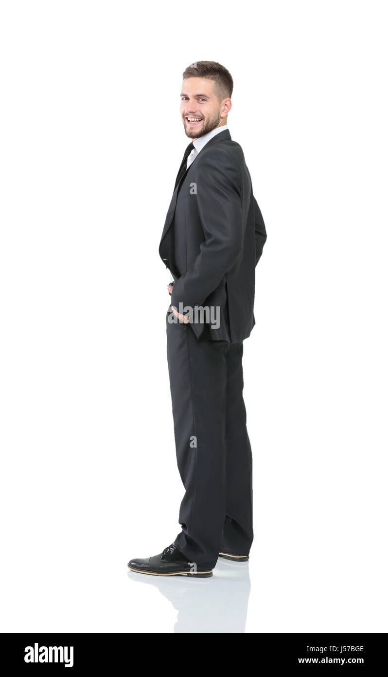 Portrait of the young smiling turned businessman isolated on a Stock ...