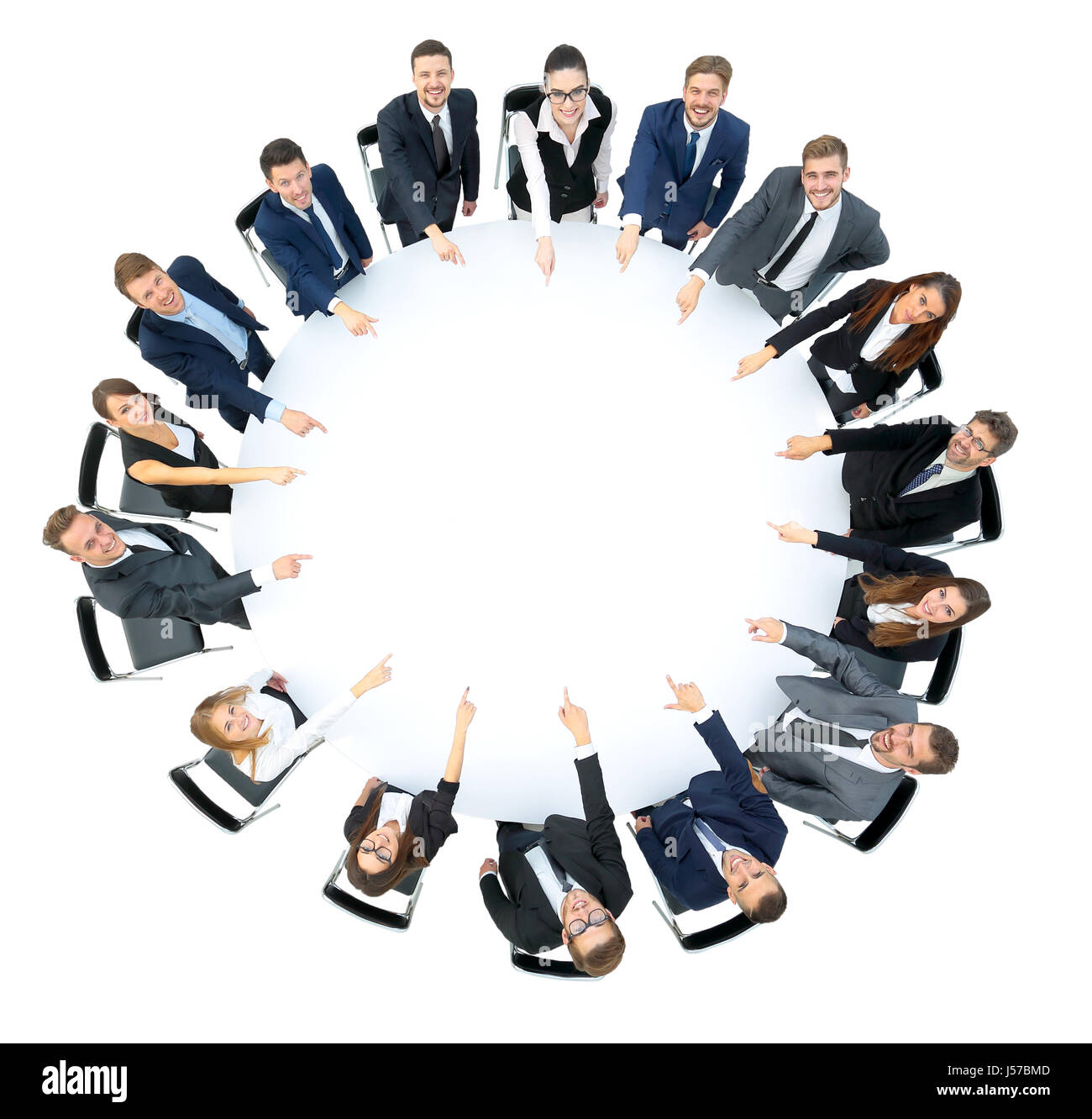 Brainstorming round a table Cut Out Stock Images & Pictures - Alamy