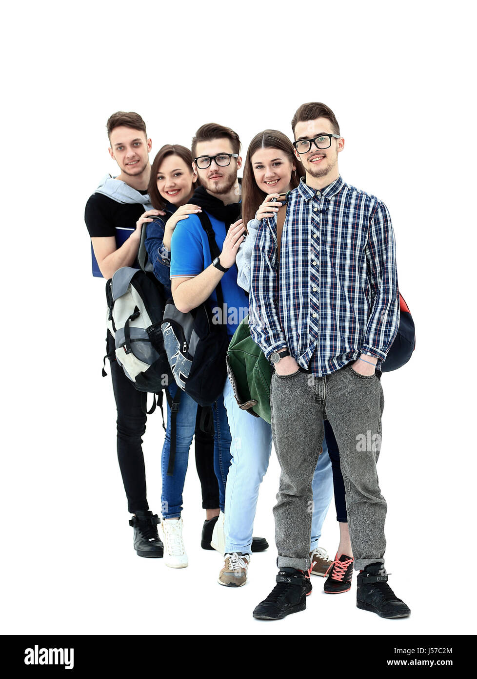 Group of Students Standing in a Line Stock Photo - Alamy