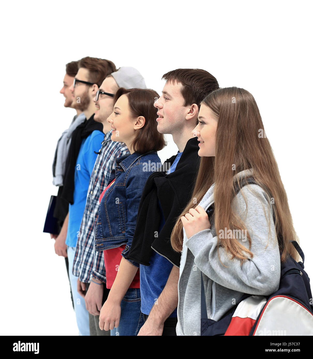 Group of Students Standing in a Line Stock Photo - Alamy