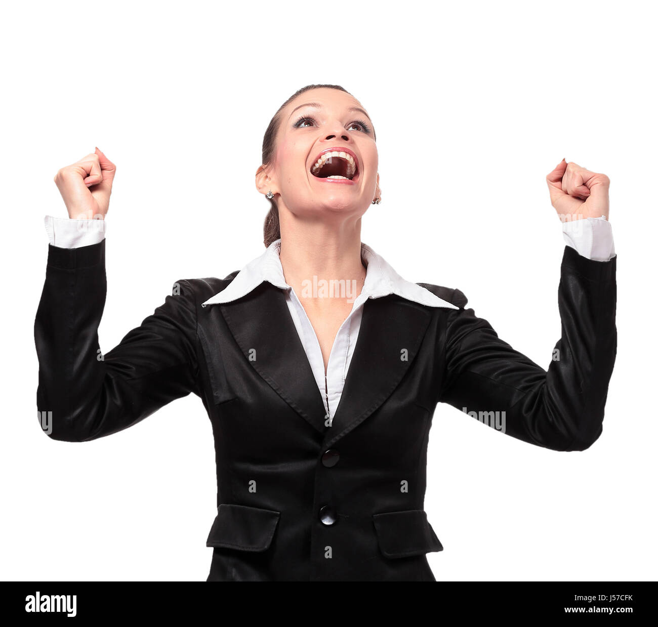 Portrait of successful winner celebrating Stock Photo - Alamy