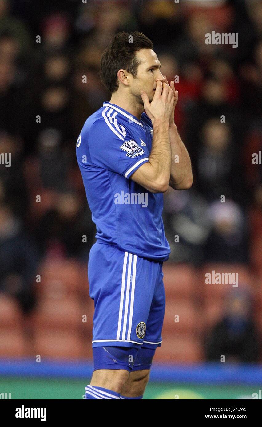 Dejected Frank Lampard Stoke City V Chelsea The Britannia Stadium Stoke
