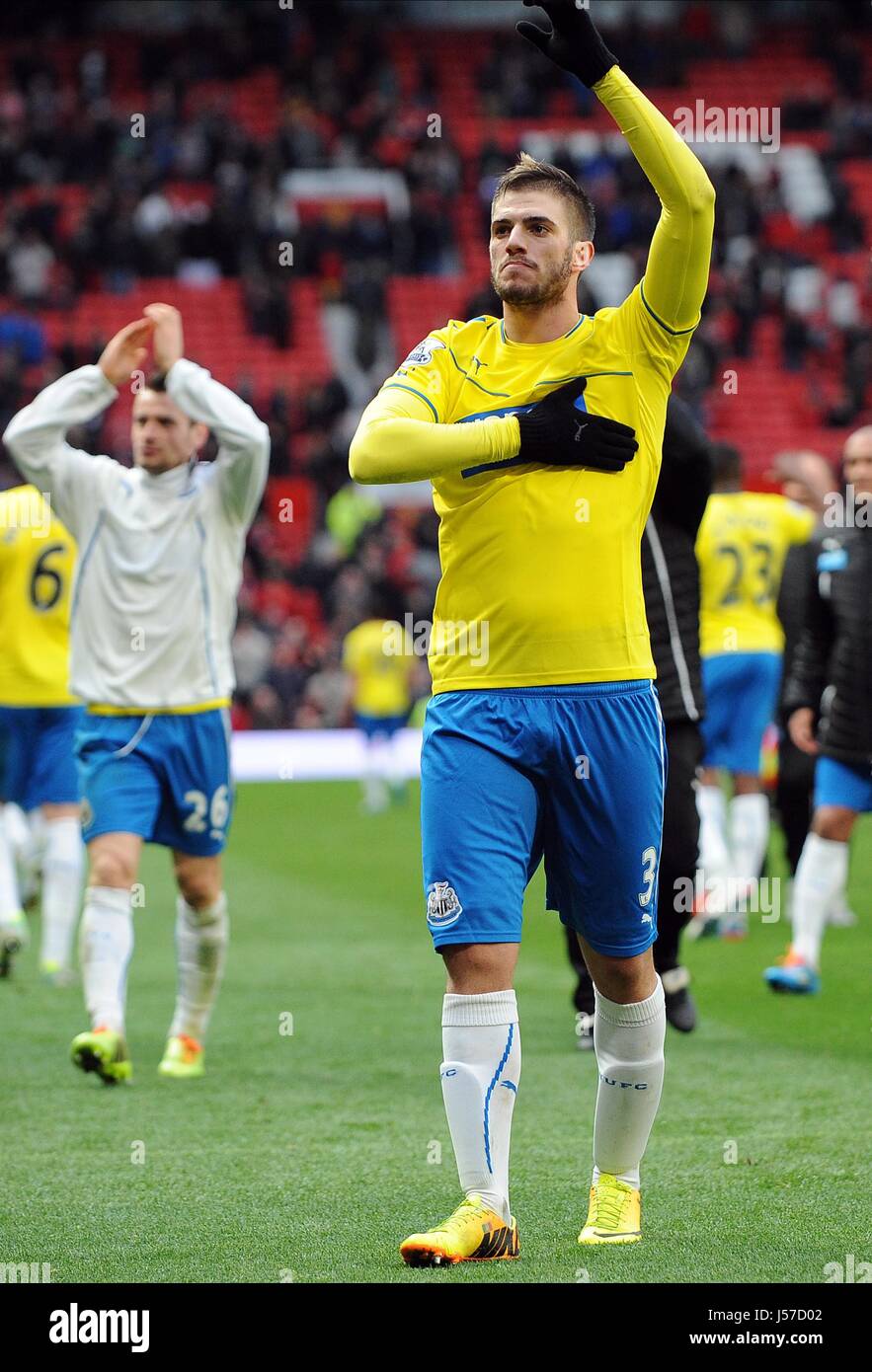 DAVIDE SANTON CELEBRATES MANCHESTER UNITED FC V MANCHESTER UNITED FC V ...