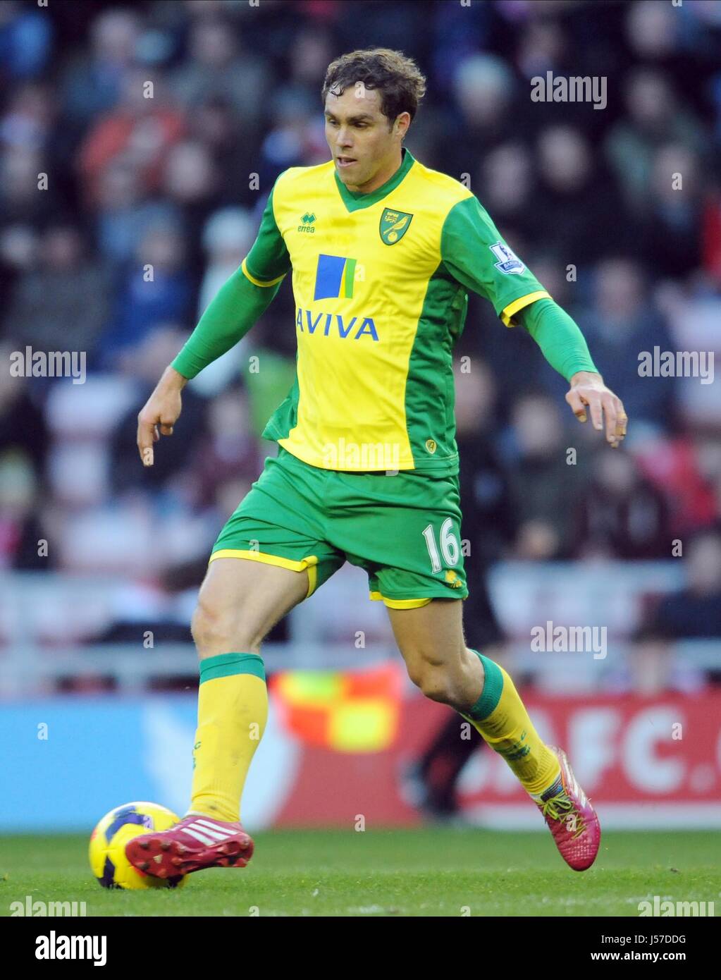 JOHAN ELMANDER NORWICH CITY FC STADIUM OF LIGHT SUNDERLAND ENGLAND 21 ...