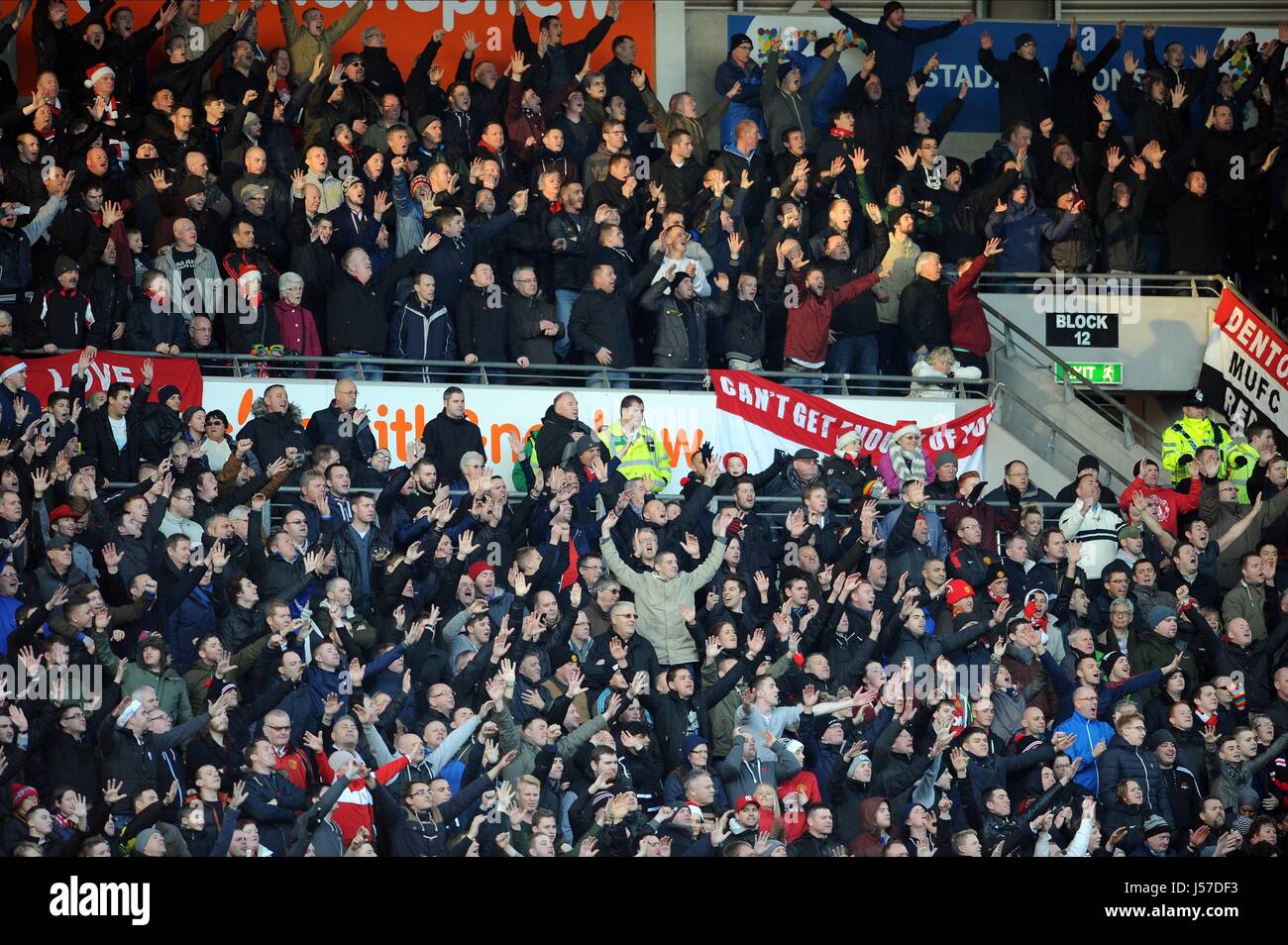 Celebrate their win at the city of manchester stadium hi-res stock ...