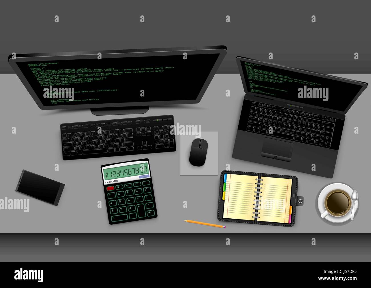 Technology office administration Stock Vector Images - Alamy