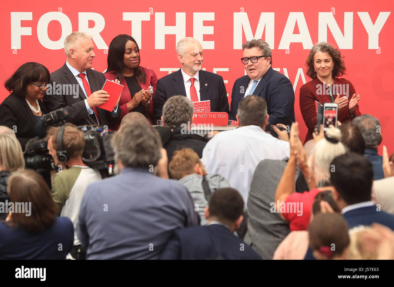 Jeremy Corbyn (centre) with shadow cabinet members (left to right ...