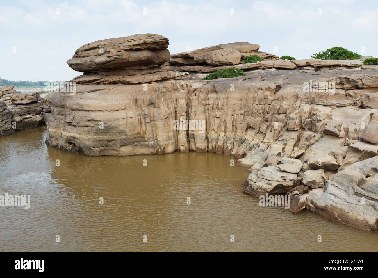 The cliff is made from water power. It will appear when level of water ...