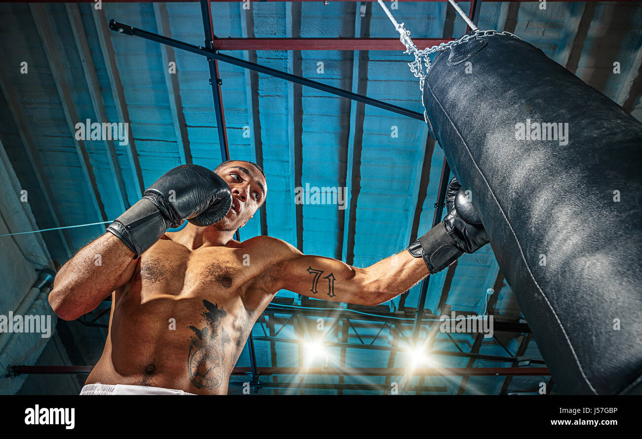 Afro american male boxer Stock Photo - Alamy