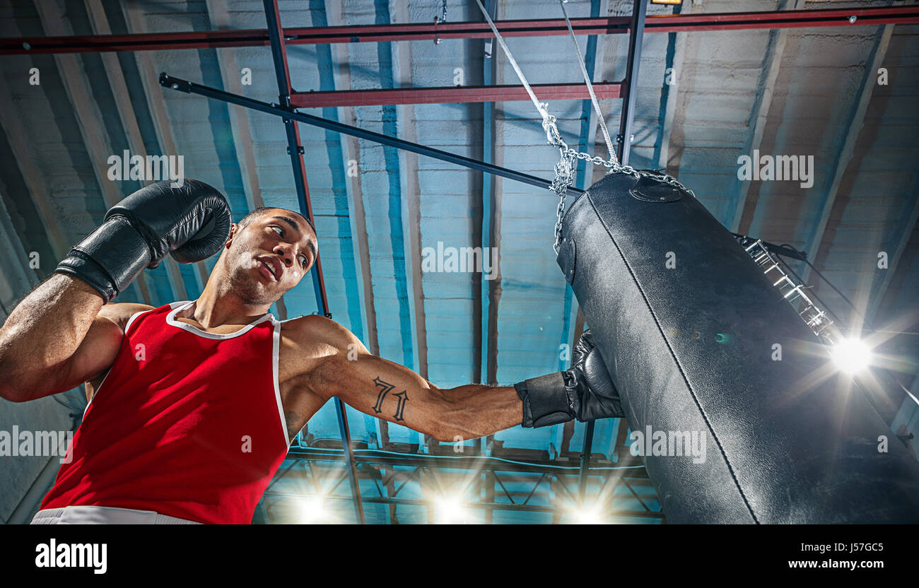 Afro american male boxer Stock Photo - Alamy
