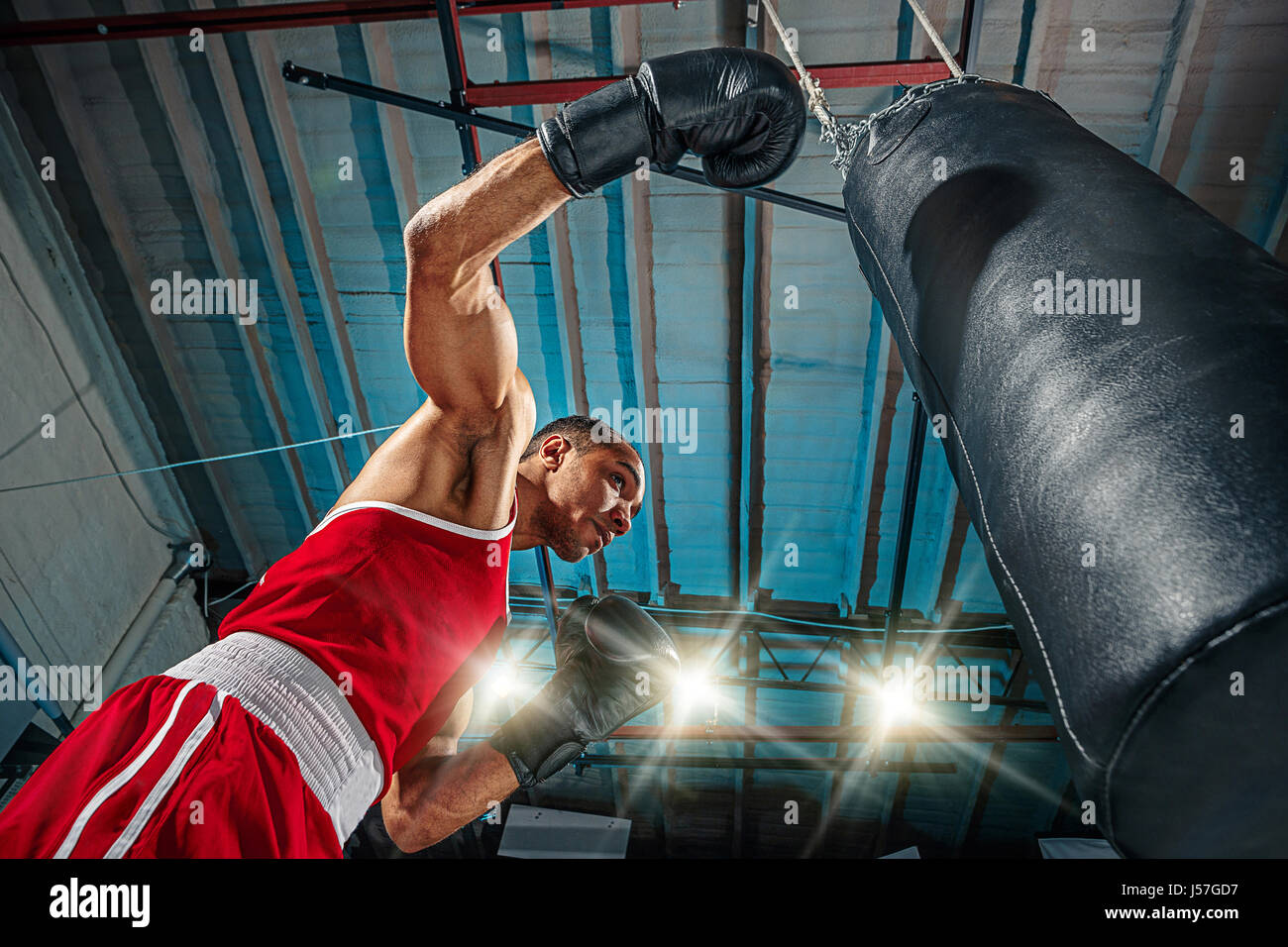 Afro american male boxer Stock Photo - Alamy