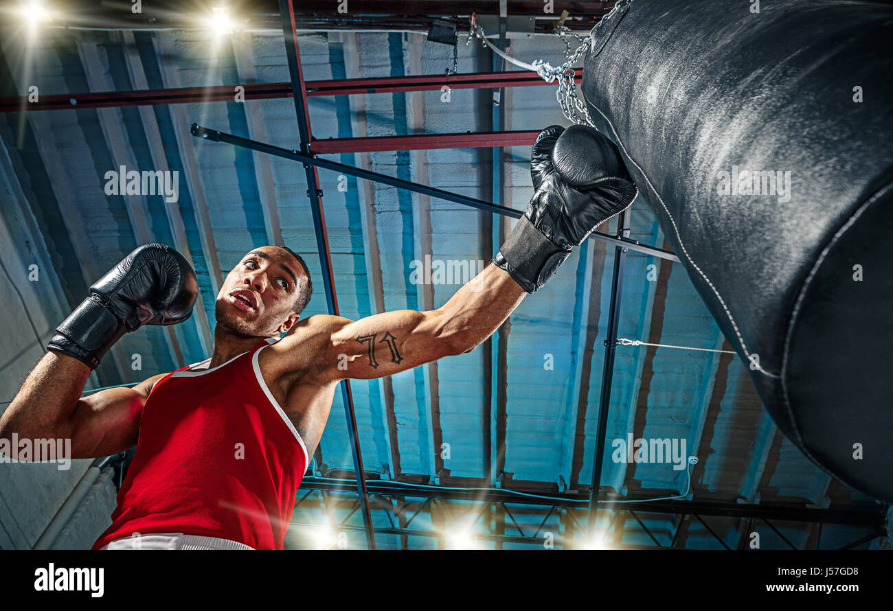 Afro american male boxer Stock Photo - Alamy