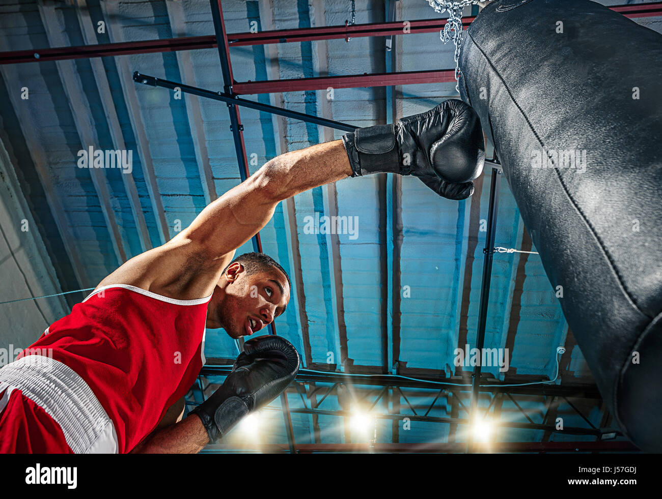 Afro american male boxer Stock Photo - Alamy