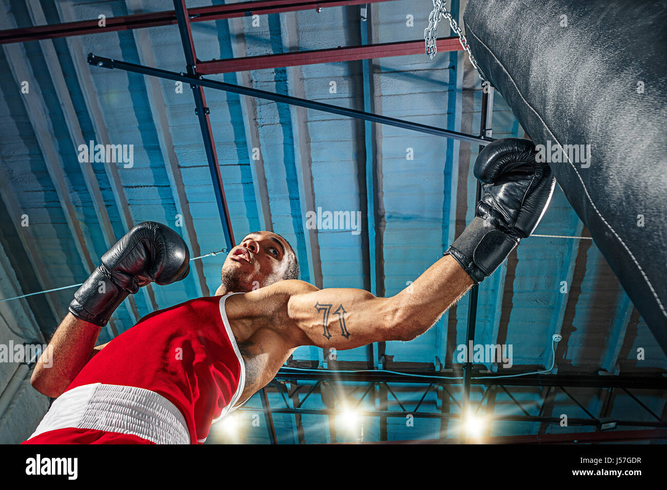 Afro american male boxer Stock Photo - Alamy