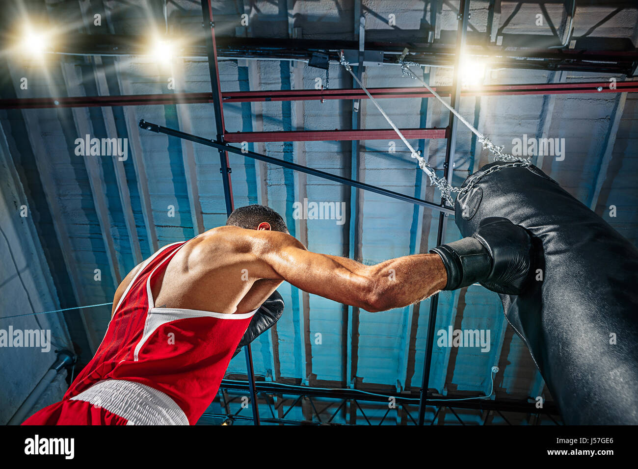 Afro american male boxer Stock Photo - Alamy