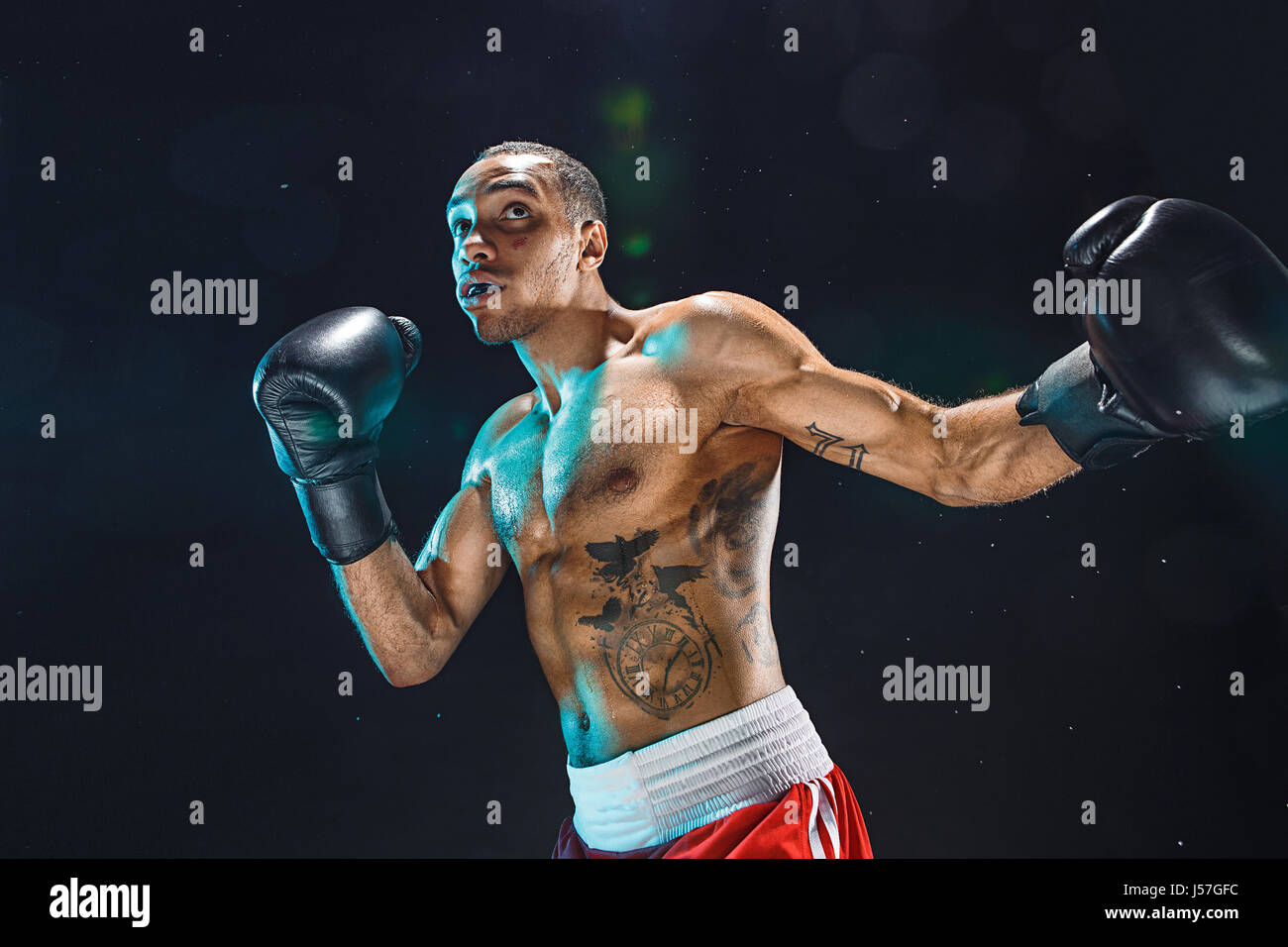 Afro american male boxer Stock Photo - Alamy