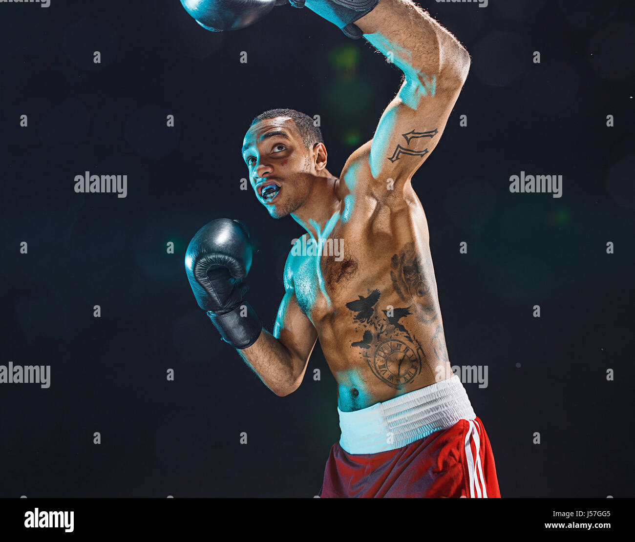 Afro american male boxer Stock Photo - Alamy