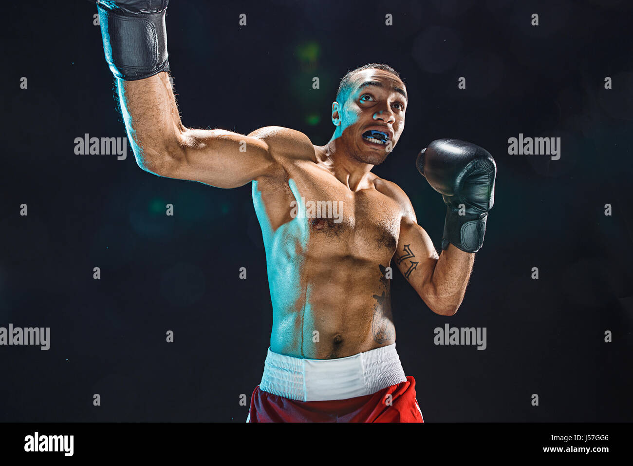 Afro american male boxer Stock Photo - Alamy
