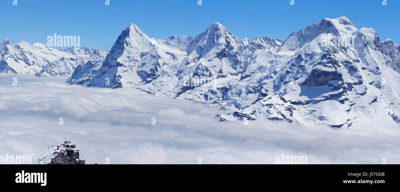 Switzerland views from the Piz Gloria at the top of the Schilthorn ...