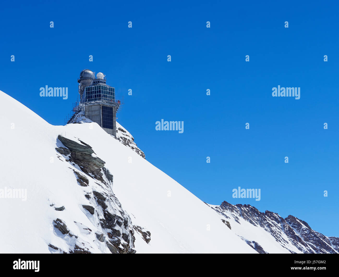 Switzerland the view from the Jungfraujoch plateau at 3454m 11333ft up ...