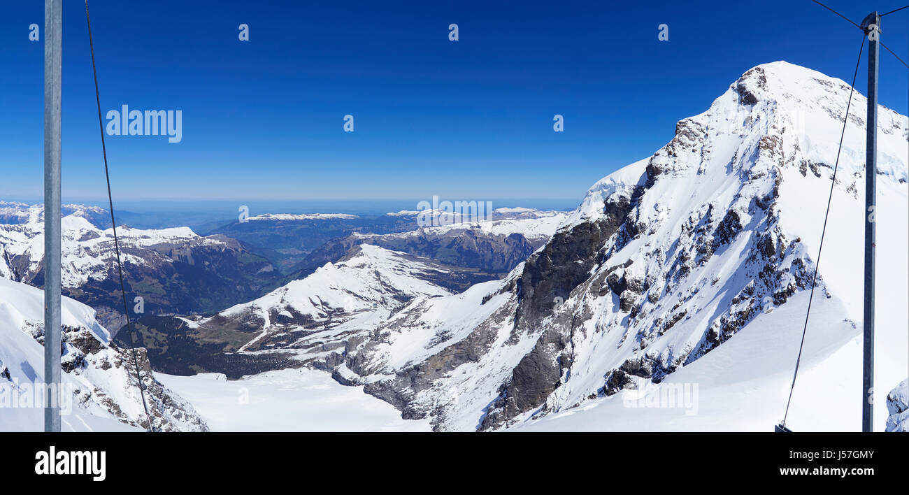 Switzerland the view from the Jungfraujoch plateau at 3454m 11333ft ...