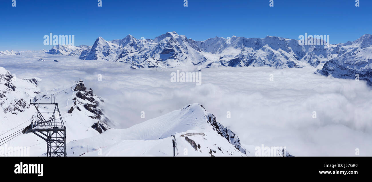 Switzerland views from the Piz Gloria at the top of the Schilthorn ...