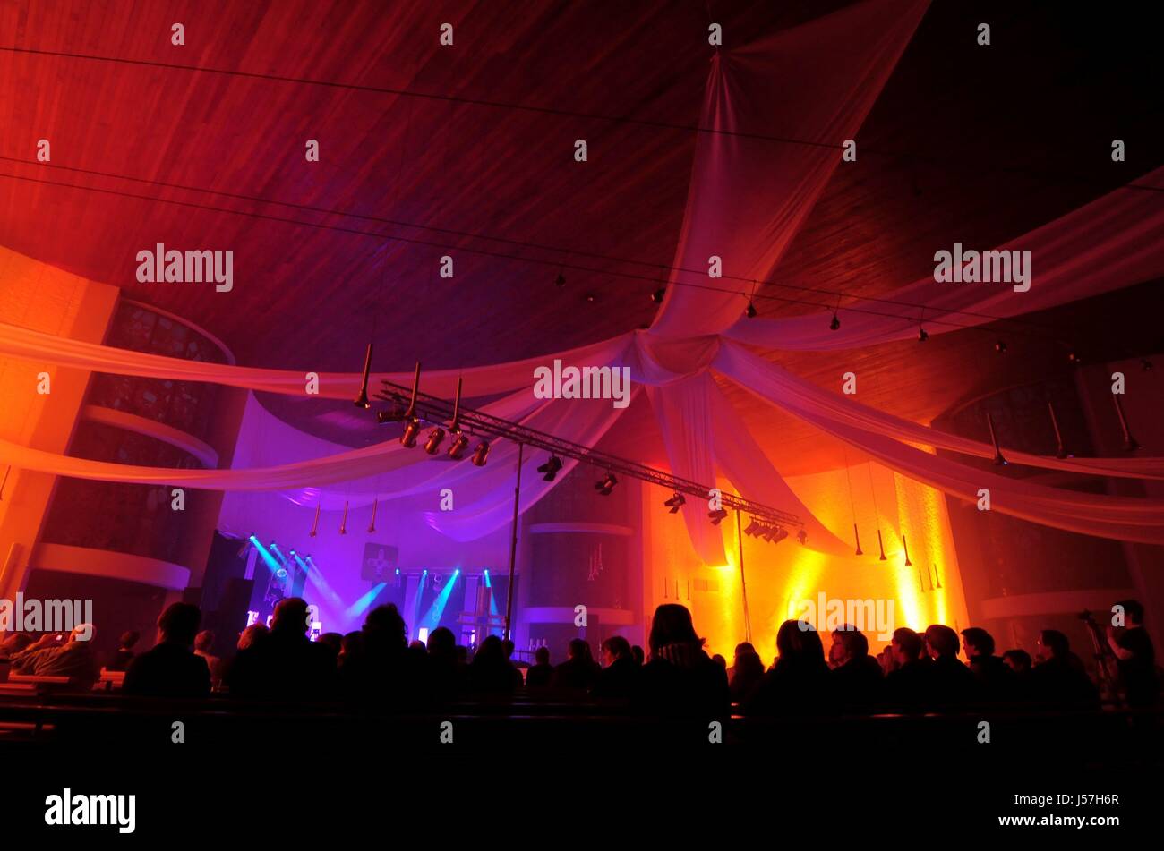 The interior of the catholic church of St. Joseph in Oldenburg (Germany ...