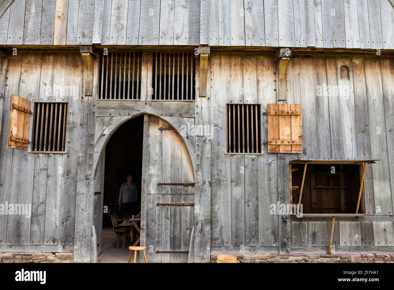 The reconstructed medieval house, Nienover, Bodenfelde, Lower Saxony ...