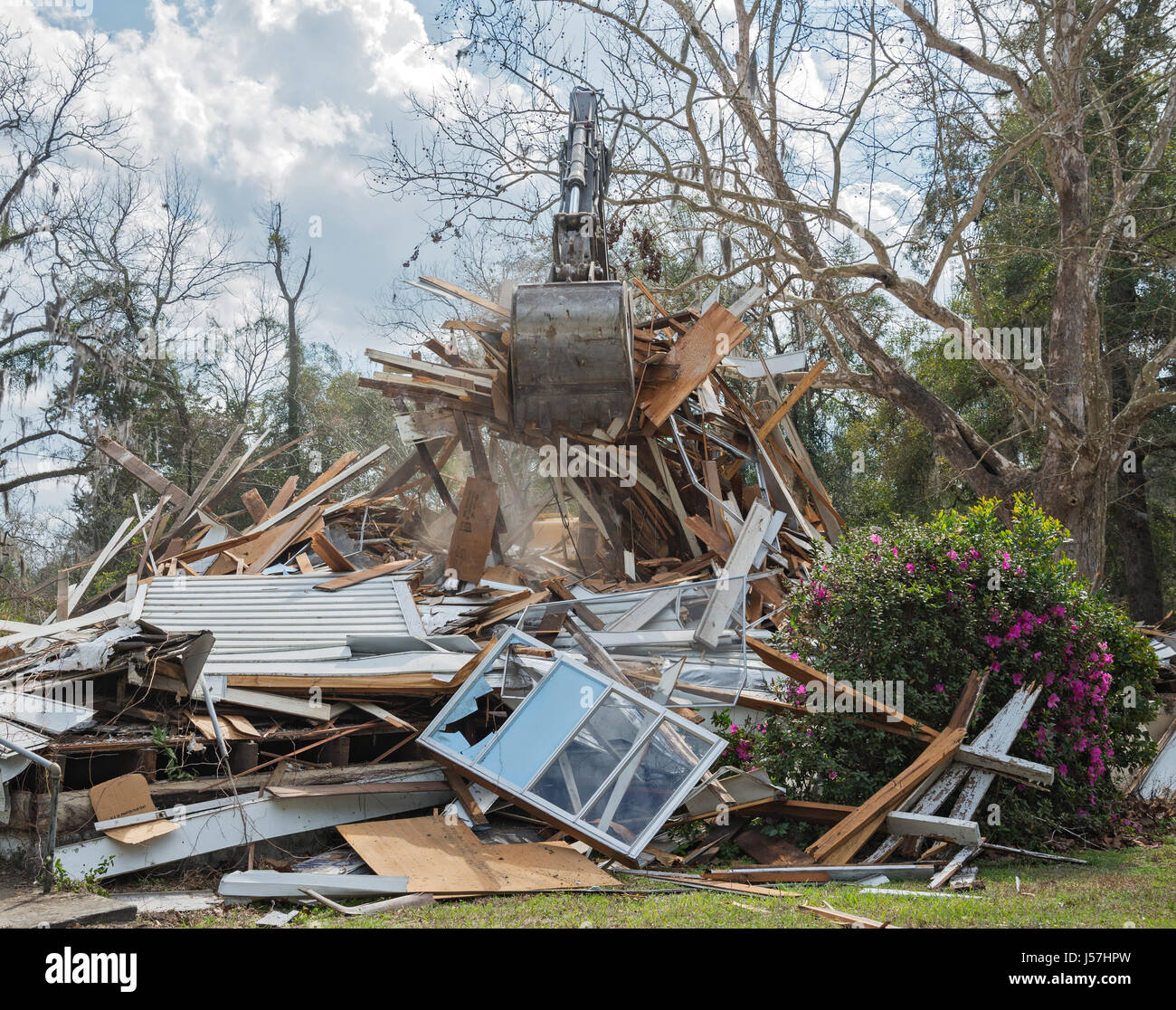 Old church being demolished in North Florida small town Stock Photo - Alamy