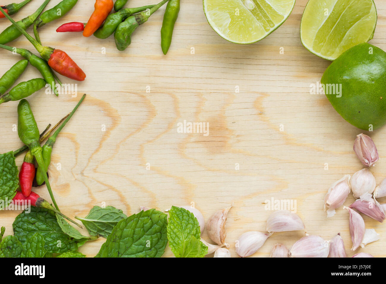 Chilli, lemon, garlic and mint are ingredient of Thai food Stock Photo ...