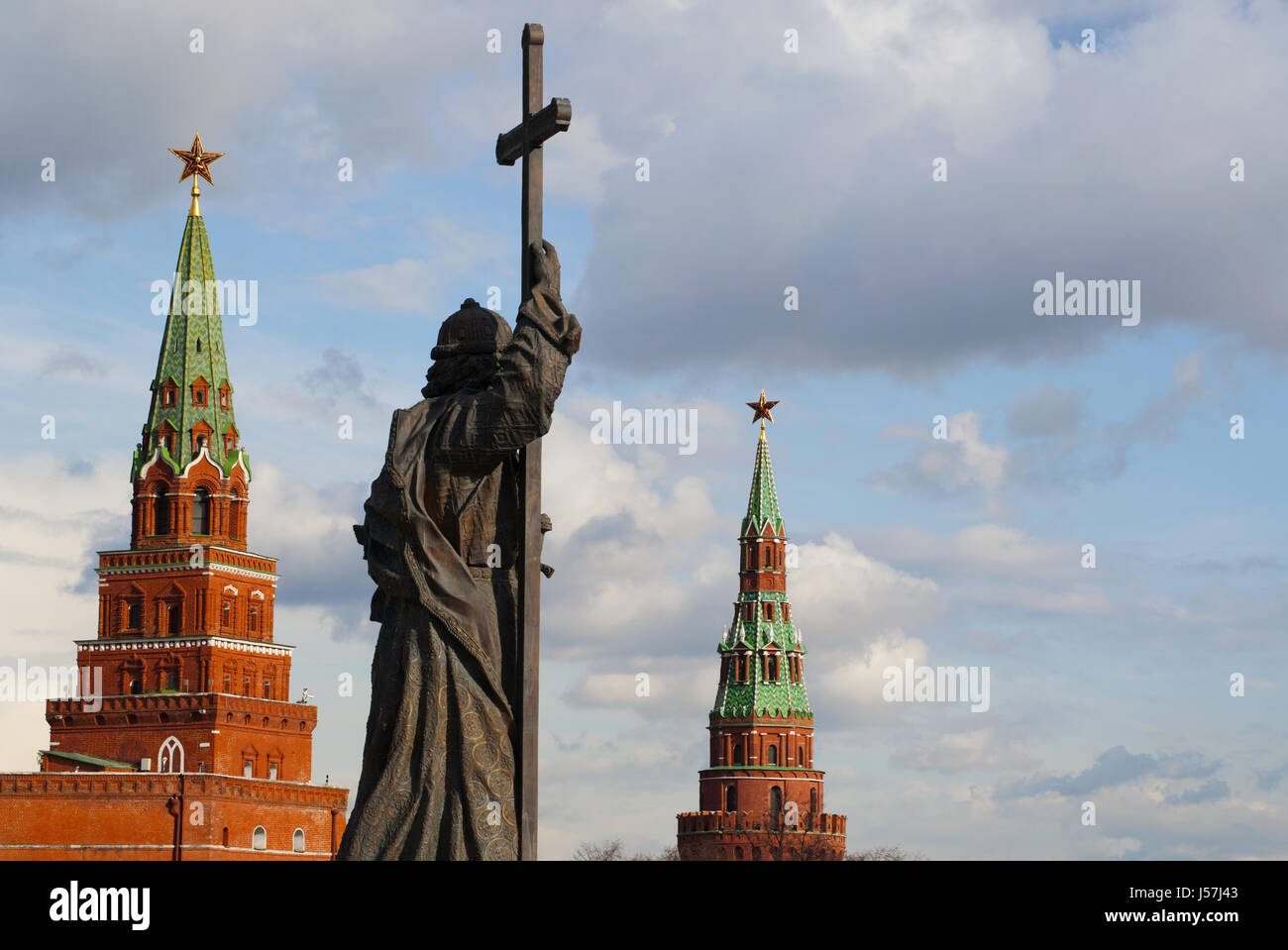 Moscow: the statue of prince Vladimir the Great, the founder of the ...