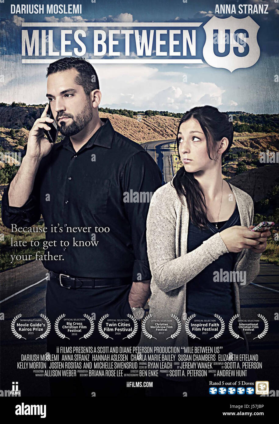 MILES BETWEEN US, US poster, l-r: Dariush Moslemi, Anna Stranz, 2017 ...