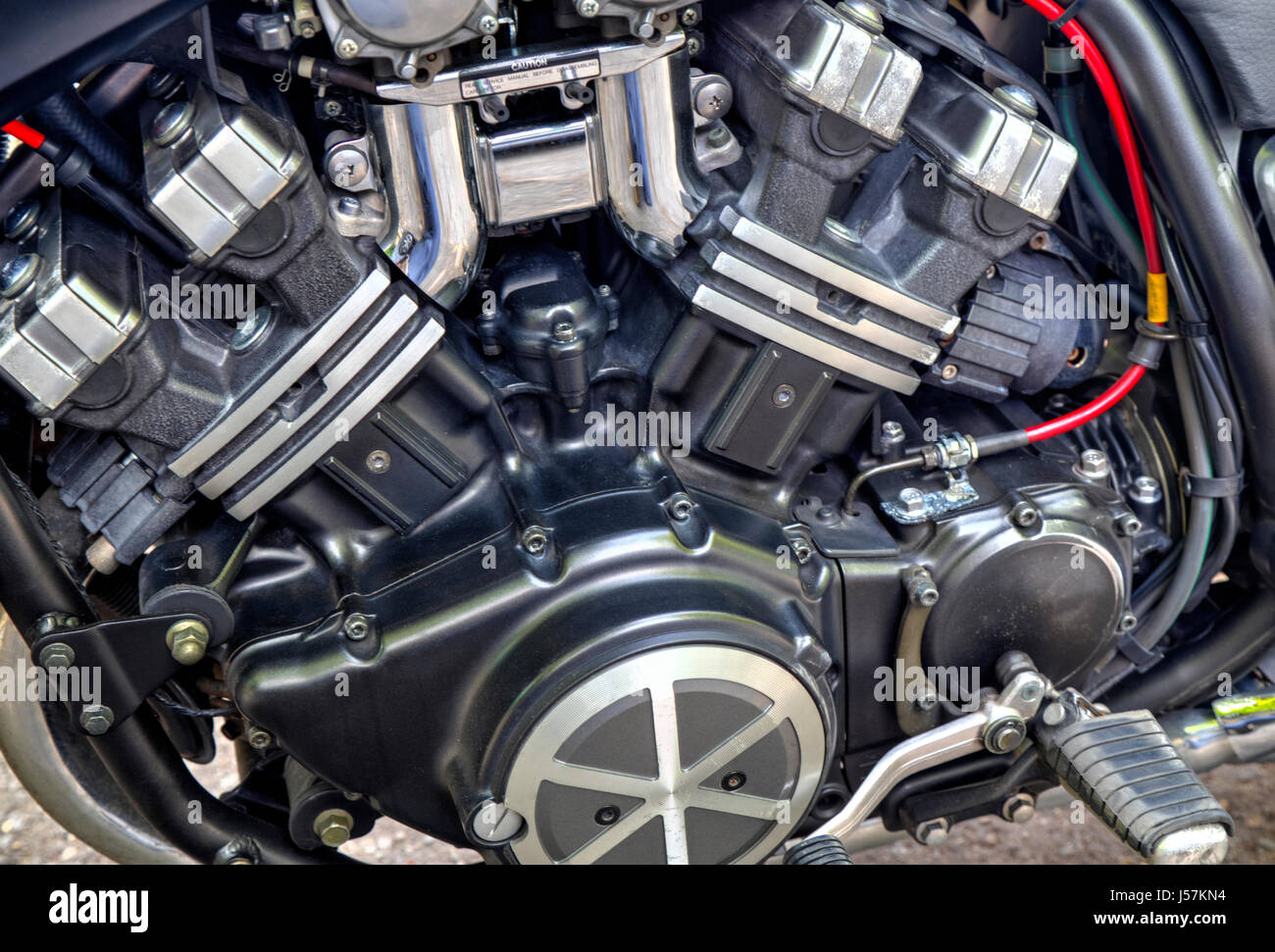 Shiny motorcycle engine closeup Stock Photo - Alamy
