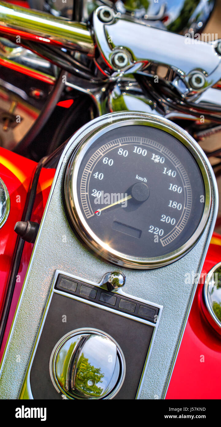 Мotorcycle speedometer closeup Stock Photo - Alamy